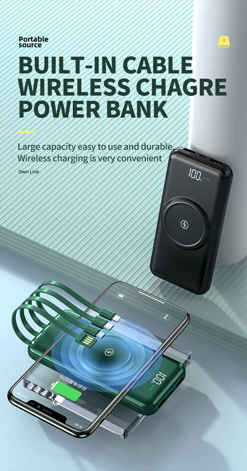 Quick Charge 20000mah Power Banks Mobile Phone Portable Powerbank 20000mah Charger Wireless ...