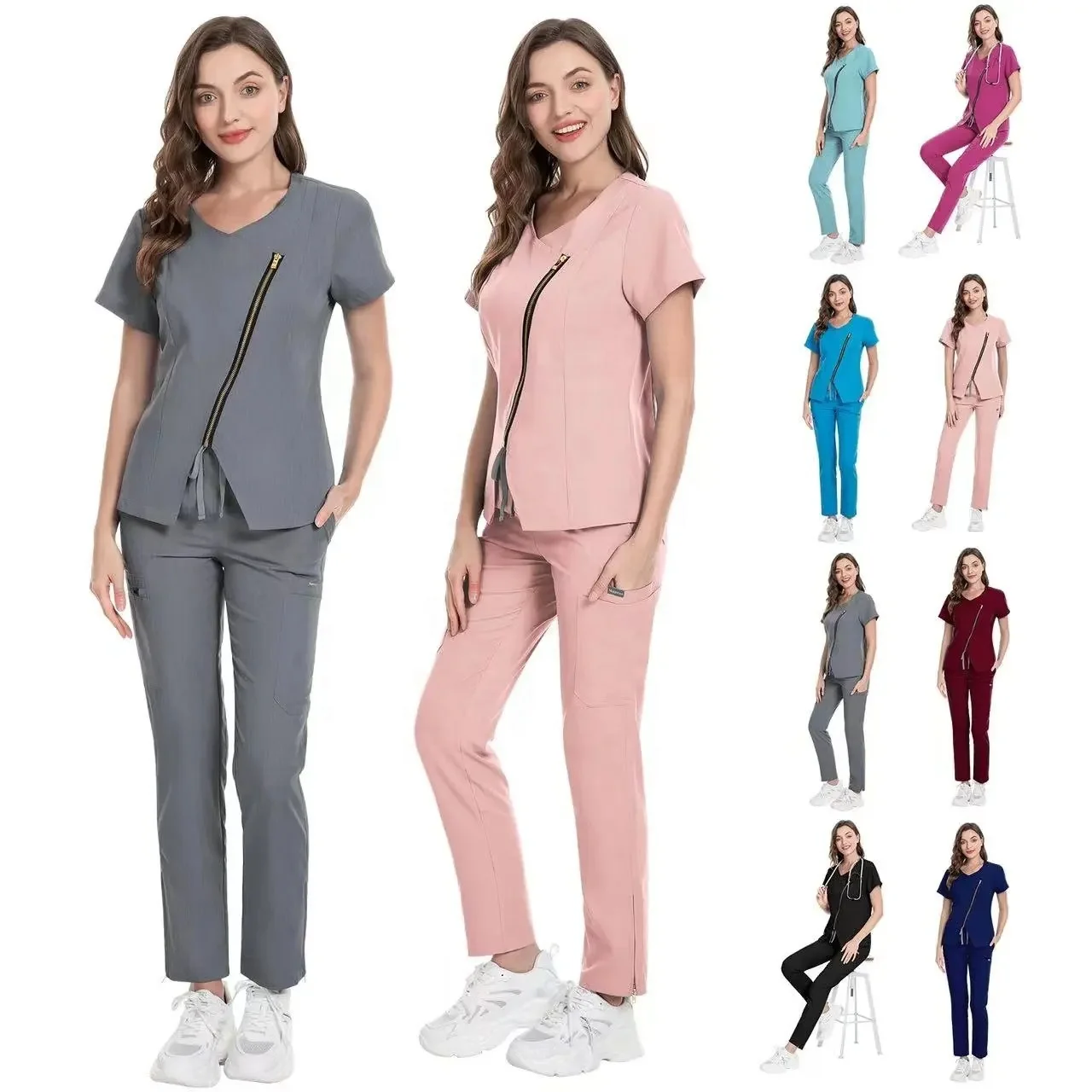 Hospital Uniforms Medical Nursing Scrubs Uniform Short Sleeve ...