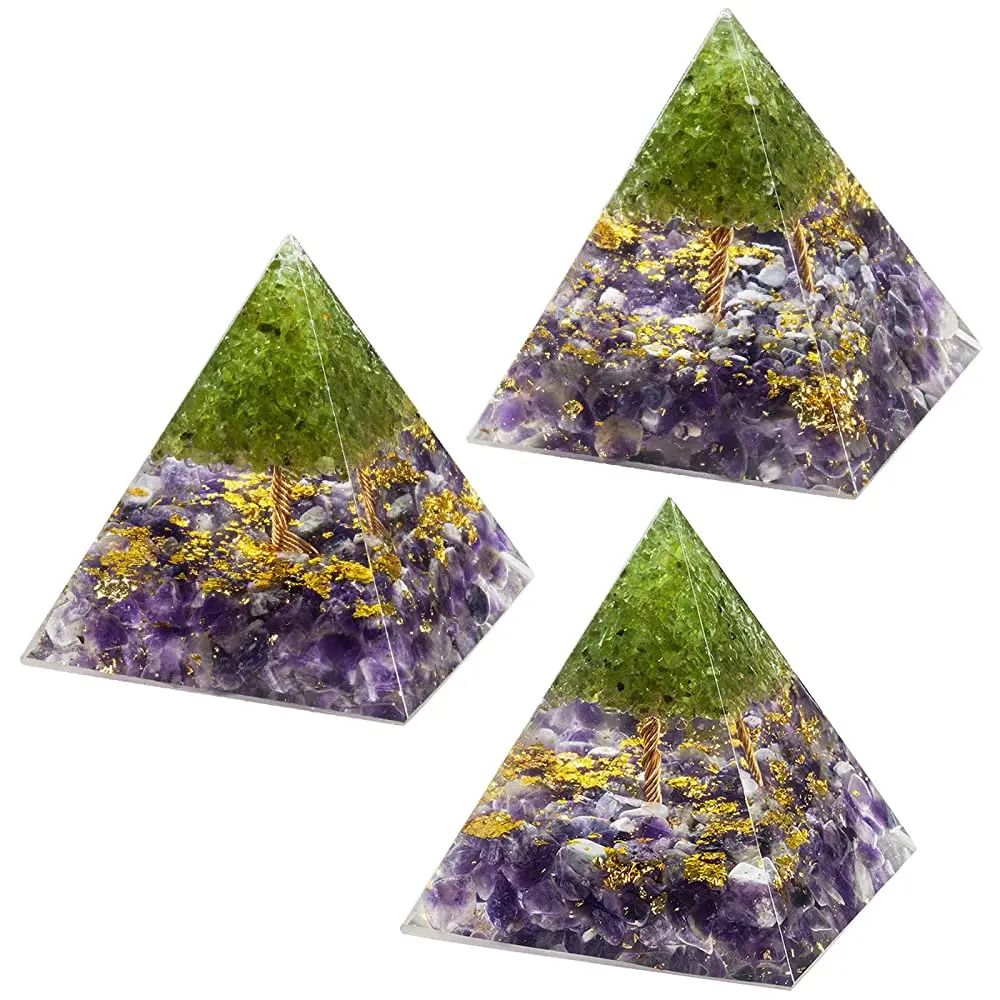 Tree Of Life Orgone Pyramid Wholesale Amethyst & Peridot Chips Emf ...