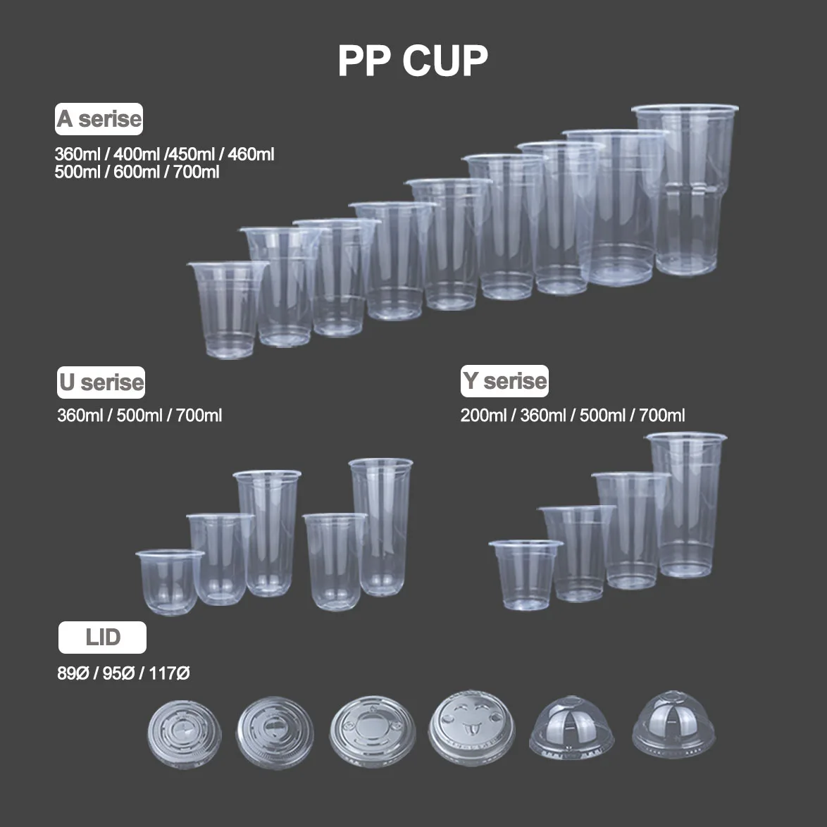 Disposable Plastic Cup Dome Flat PET Lid Iced Coffee Cup