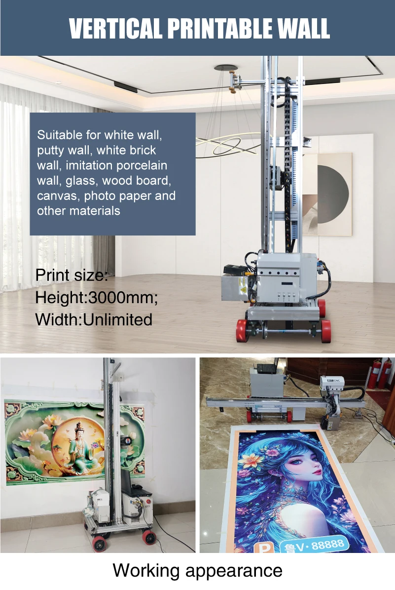 Vertical Wall Printing Machine - 3D Wall Printer UV Inkjet