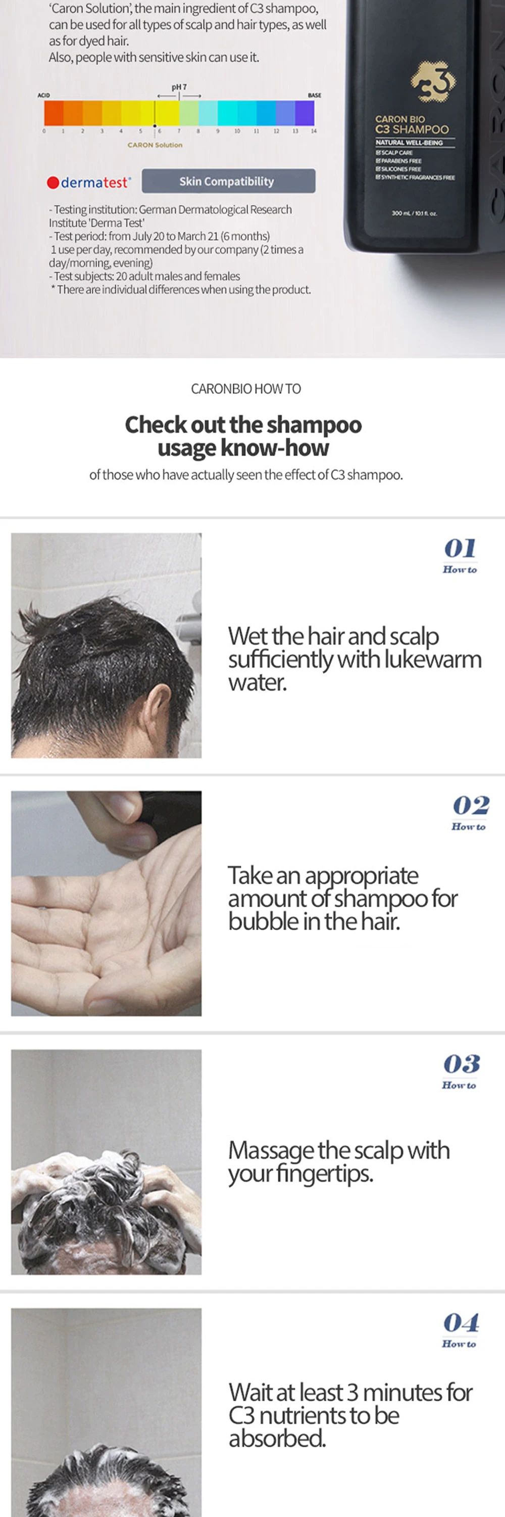 Best Selling Hair Care Products Caronbio C3 Shampoo(300ml) High Content ...