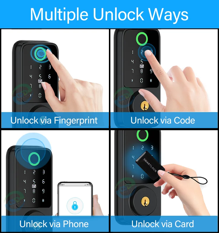 High Security Fingerprint Auto Deadbolt Lock - Ttlock Tuya APP