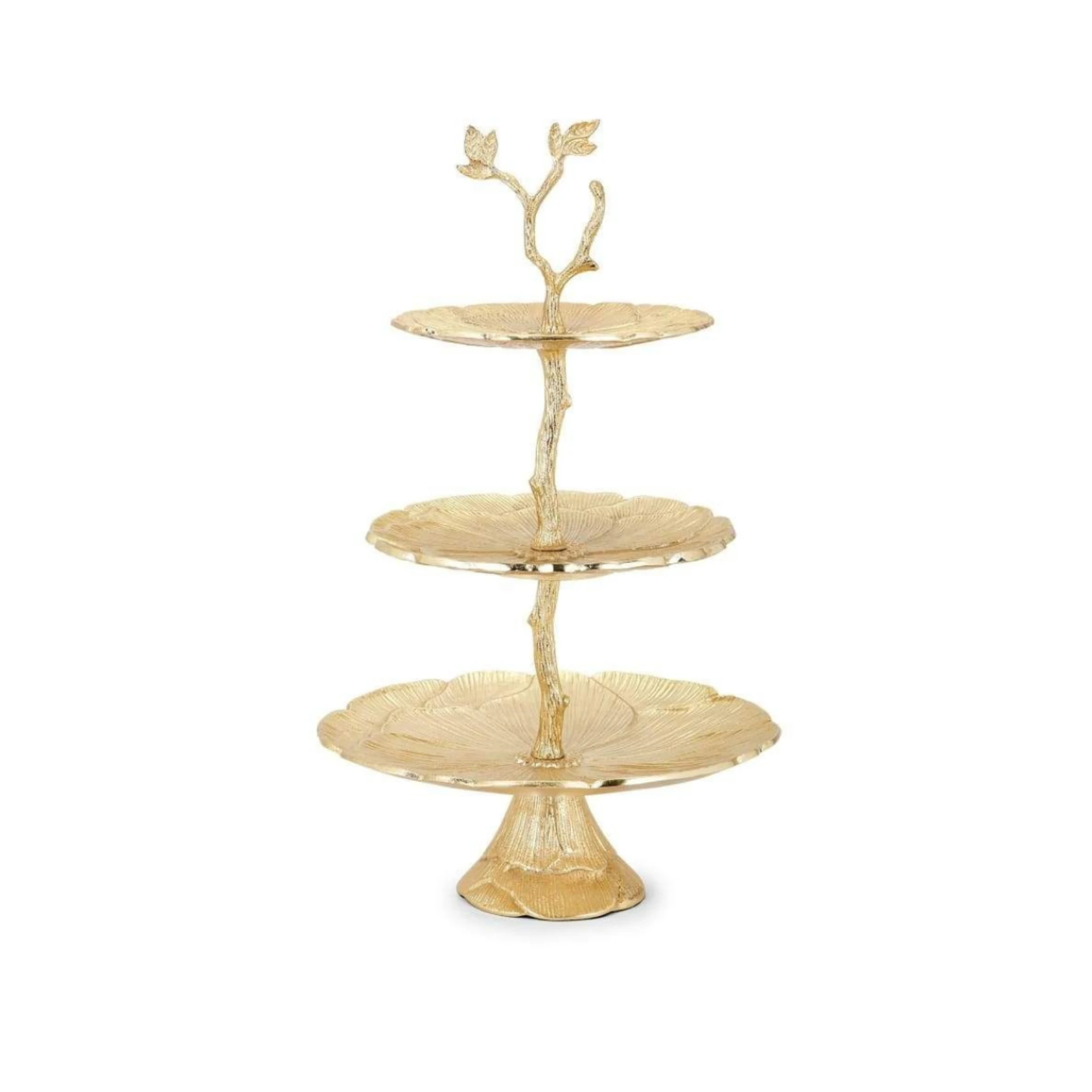 Tree Branch Embossed Cake Stand Decorative 3 Tier With Gold Plated ...