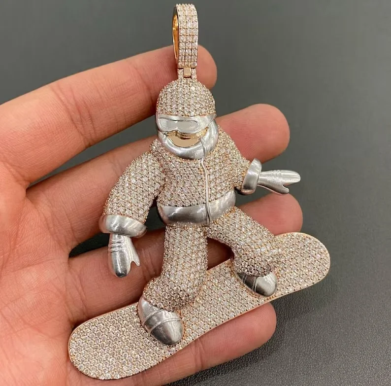 Fully Iced Out Letter Ssth Lloyd Charm Fine Jewelry 925 Sterling Silver ...