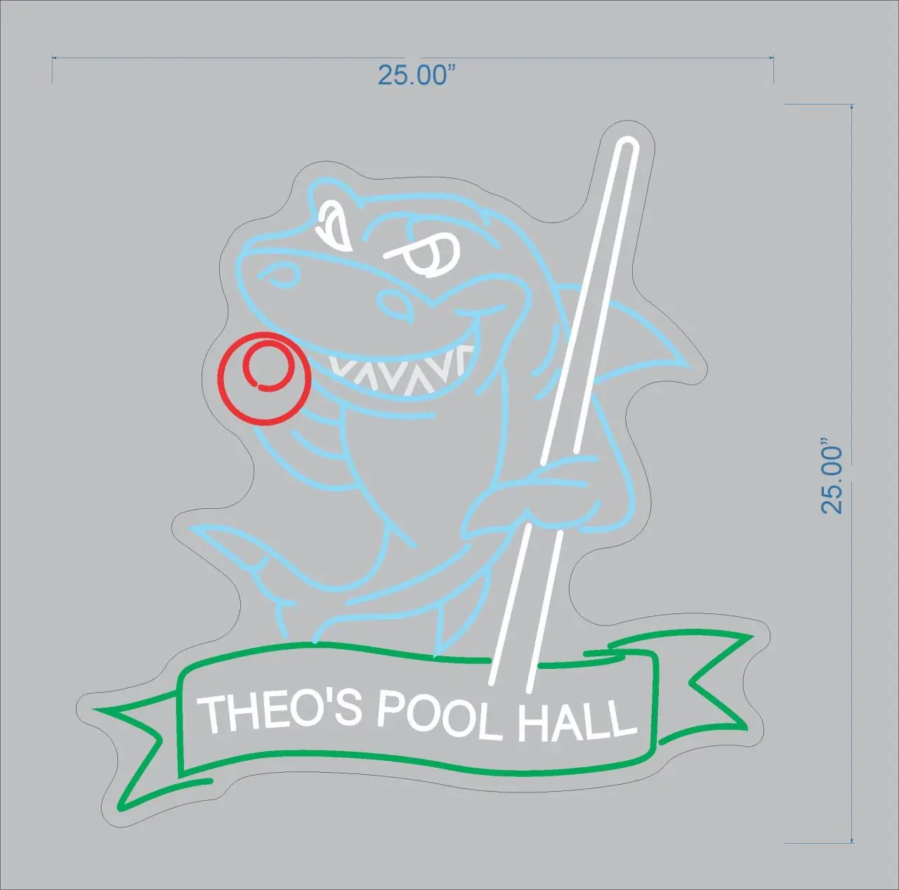 Pool Hall Shark Neon Signs Custom Neon Lights - Buy Pool Hall Shark ...