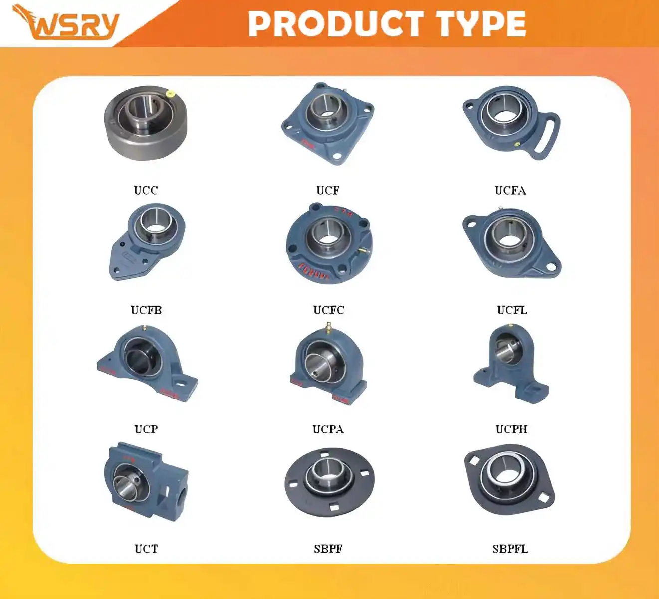 Wsry Outer Spherical Bearing Uc212 Ucf212 Ucp212 Ucc212 Uct212 Ucfl212 With Shell Bearing - Buy ...