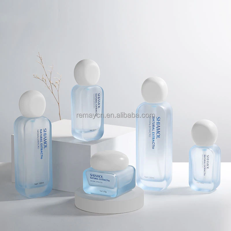 30ml 50ml Flat Glass Foundation Bottle square Glass Lotion Bottle Green ...