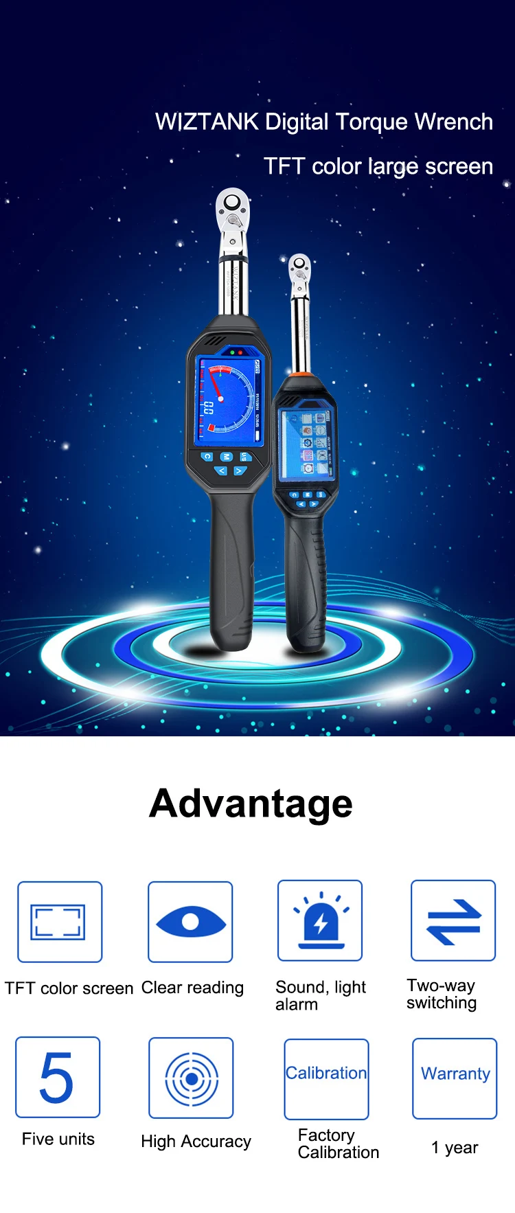 WIZTANK Digital Torque Wrenches - Precision & Versatility