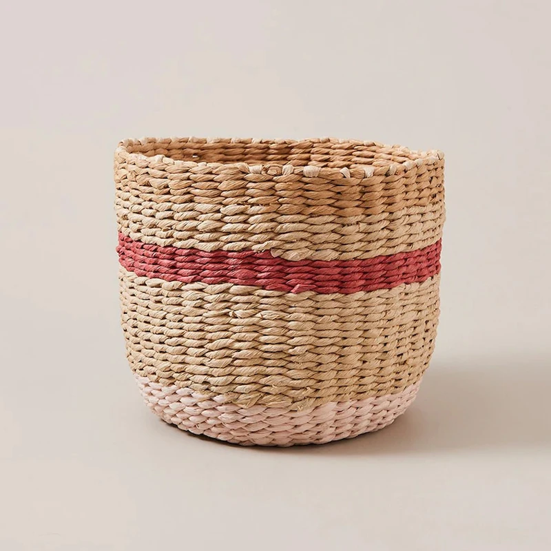 Set Of 3 Seagrass Mix Plastic String Storage Basket Flower Pots Vietnam ...