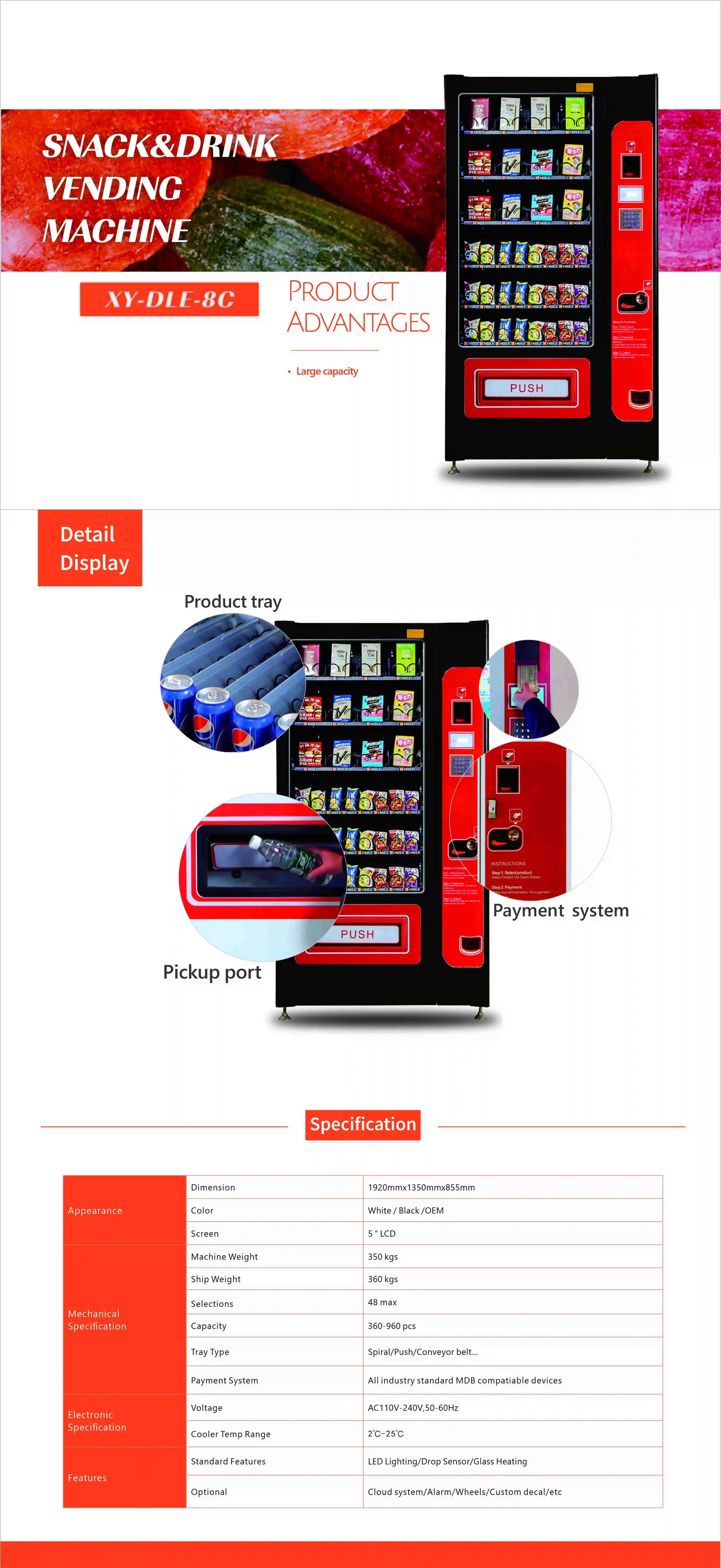 XY Mini Intelligent Snack & Beverage Vending Machine 2023