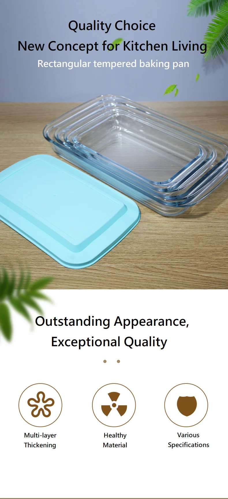 Rectangular & Oval Borosilicate Glass Plates for Baked Rice