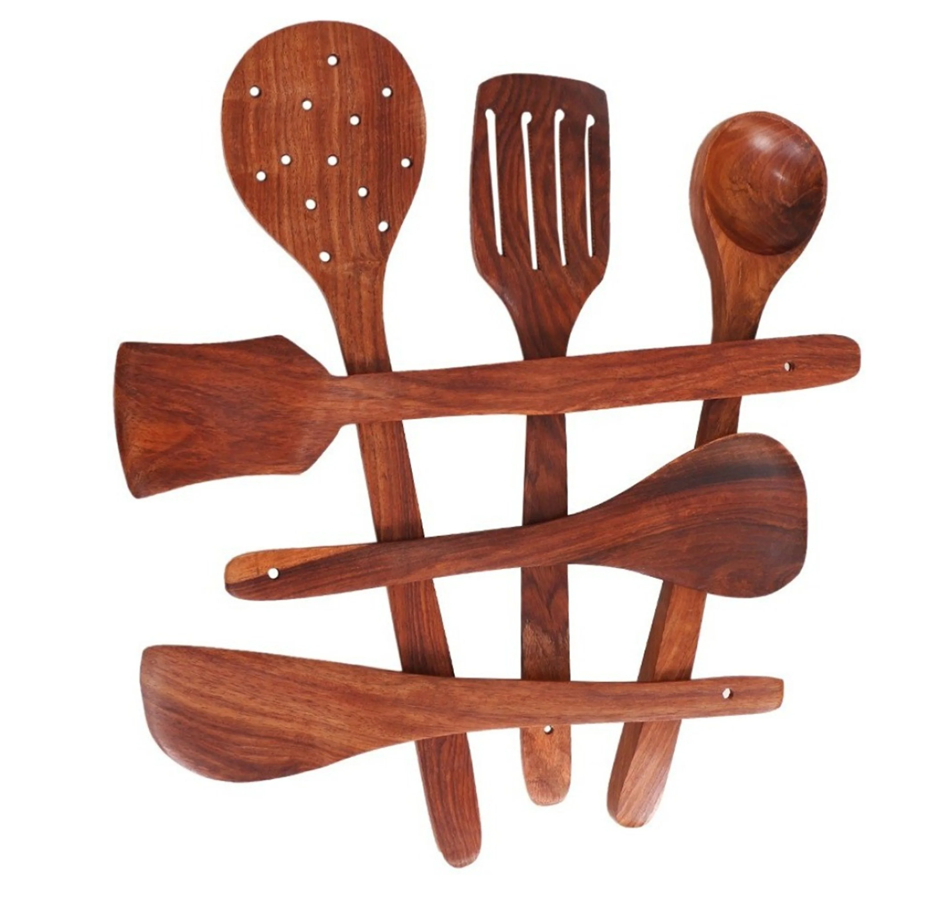 Alibaba.com: Premium Handmade Wooden Kitchen Utensil Set with Various ...