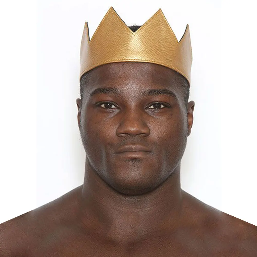 Pure Leather Golden Crown Handmade Leather Crown Custom Logo And Design ...