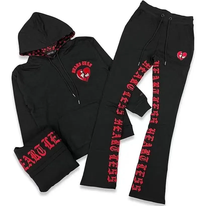 Custom Logo Accepted Two Piece Stacked Joggers Sets High Quality ...