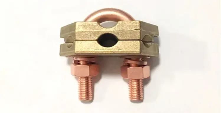 Copper Coated Brass U Clamp for Grounding Rod Fixing & OEM Available