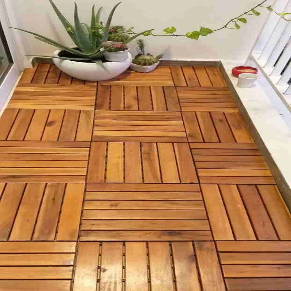 30x30cm Acacia Wood Decking Tiles Patio Composite Backyard Wood Outdoor ...