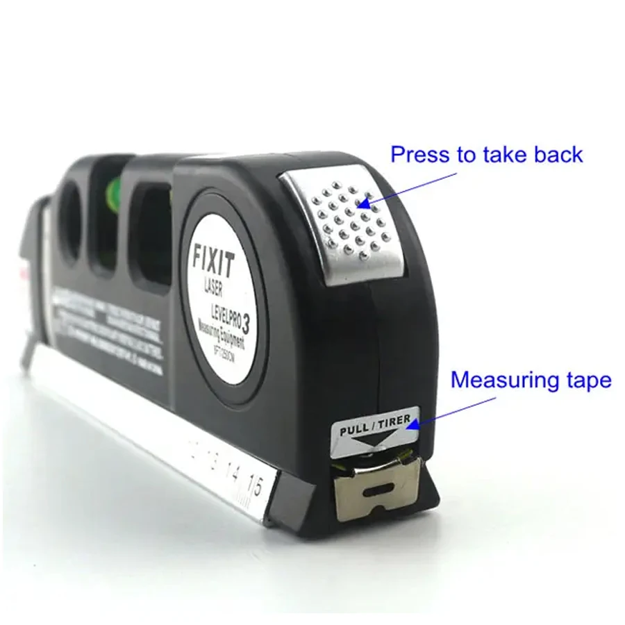 LV03 8ft Cross Line Measurement Ruler Leveling Laser Level Pro 3 Tools RECHARGEABLE and NON ...