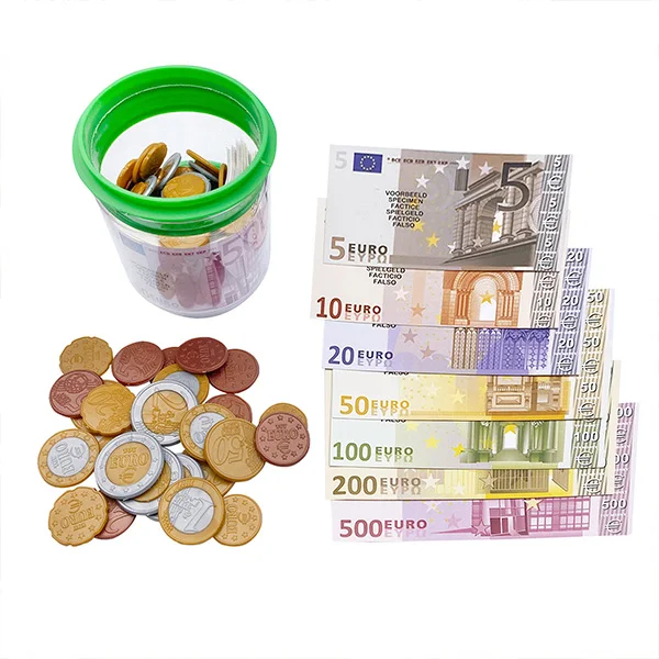 Educational Euro Pretend Money Toys Kit for Kids - PLOMA