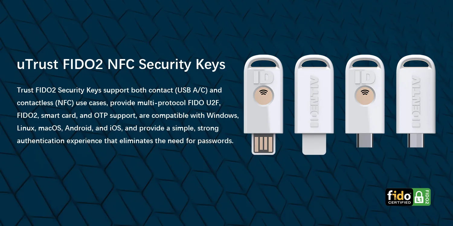 Utrust FIDO2 NFC Security Key USB-A - Secure Your Online Identity