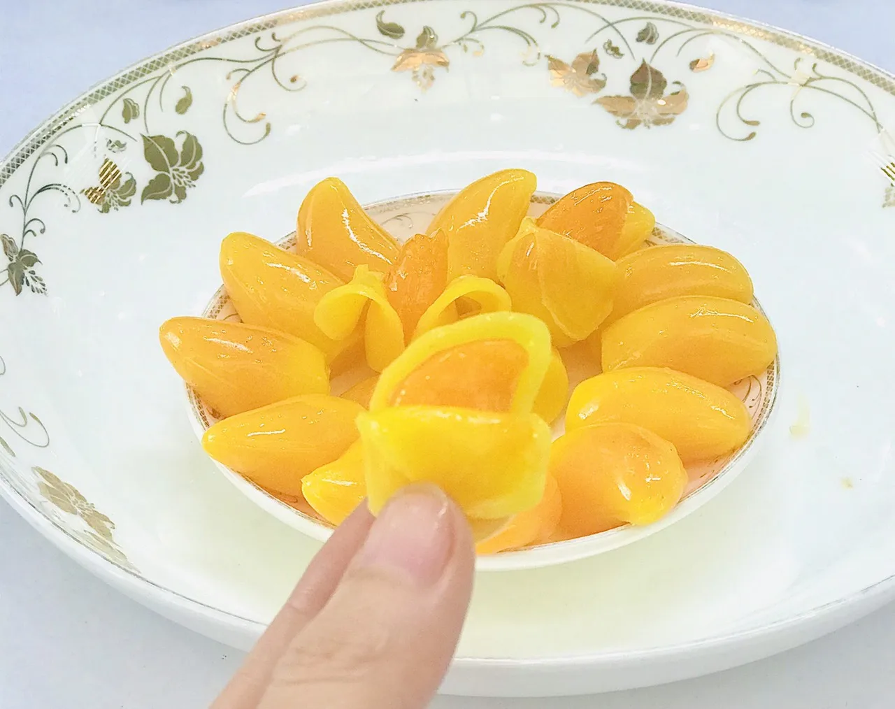 3d Peeled Green Mango Gummy Candy With Melted Filling Extracted From ...