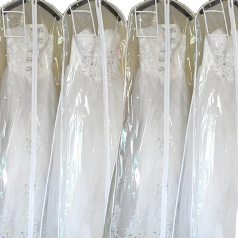 Pvc Wedding Dress Gown Cover Breathable Waterproof Transparent Clothes ...