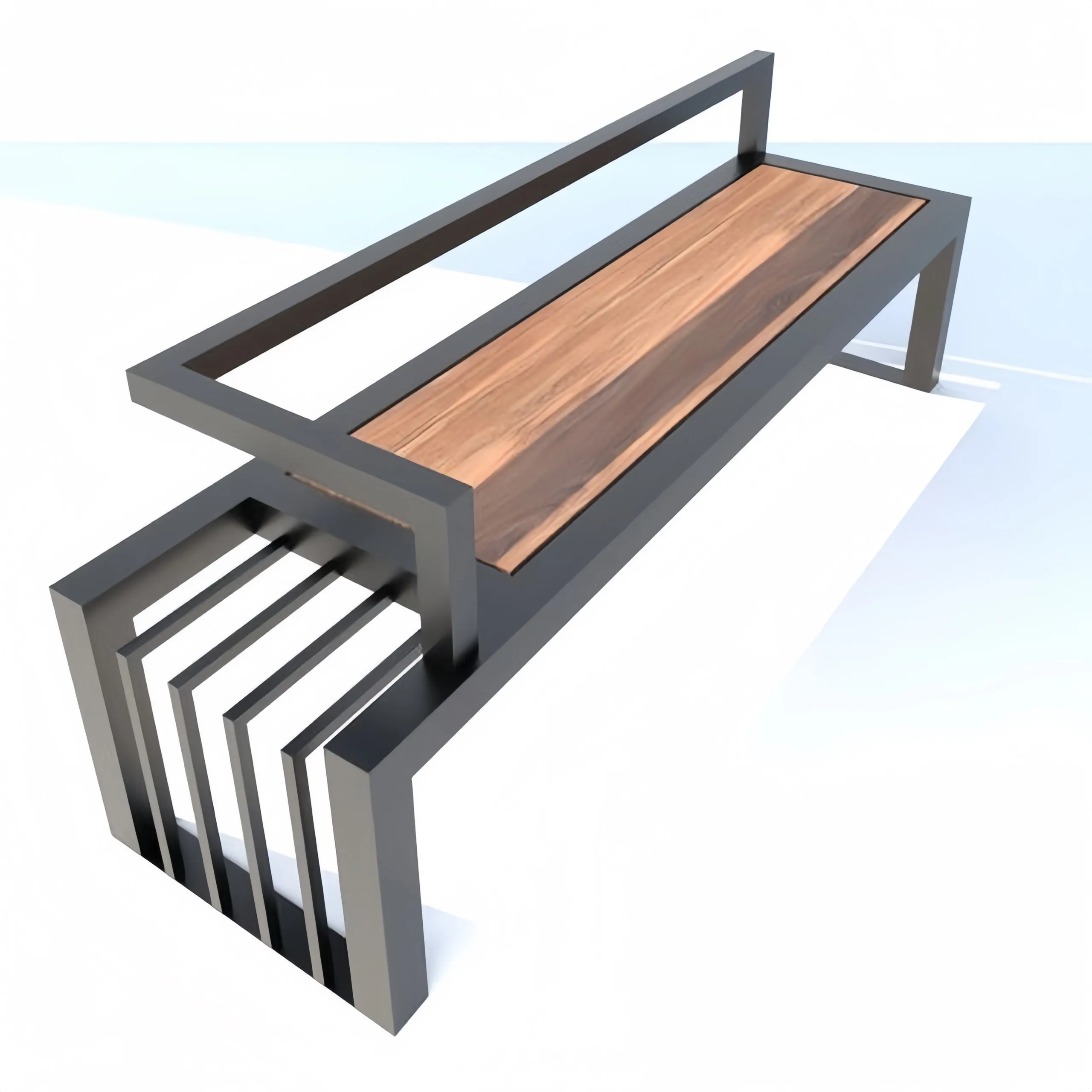 Custom Outdoor Furniture Garden Park Patio Metal Frame Wood Benches ...