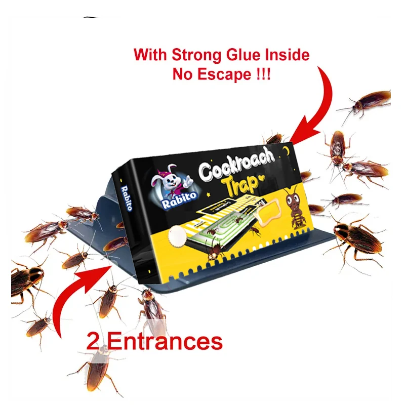Cockroach Trap Cockroach Killer Indoor Home Roach Bait Roach Killer Indoor Sticky Glue Catchers ...