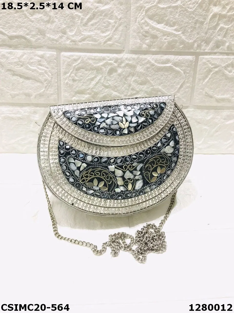 Designer Multi Color Handcrafted Ladies Metal Mosaic Clutch Bags ...