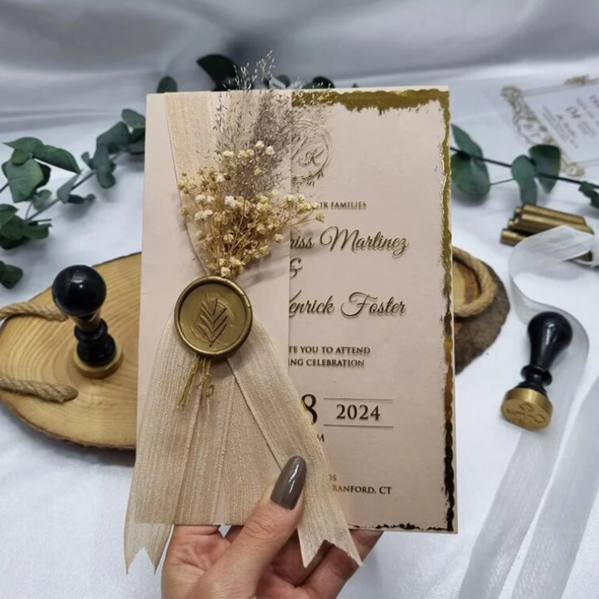 Wood breakfast invitation wood cigarette invitation in Gift Packaging ...