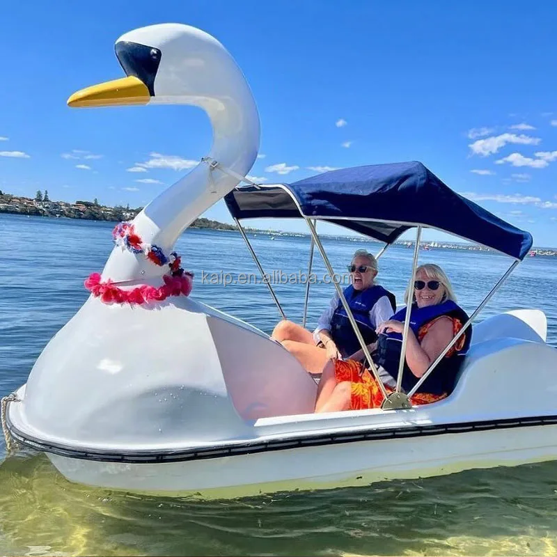 Customizable Multi-Colored Swan Pedal Boat for Two