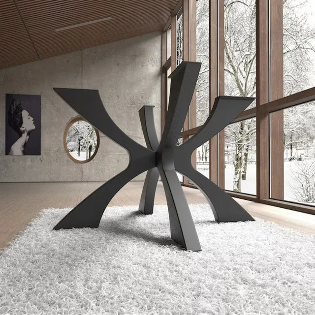Round Spider X shape metal table base for heavy tables. Metal base for ...