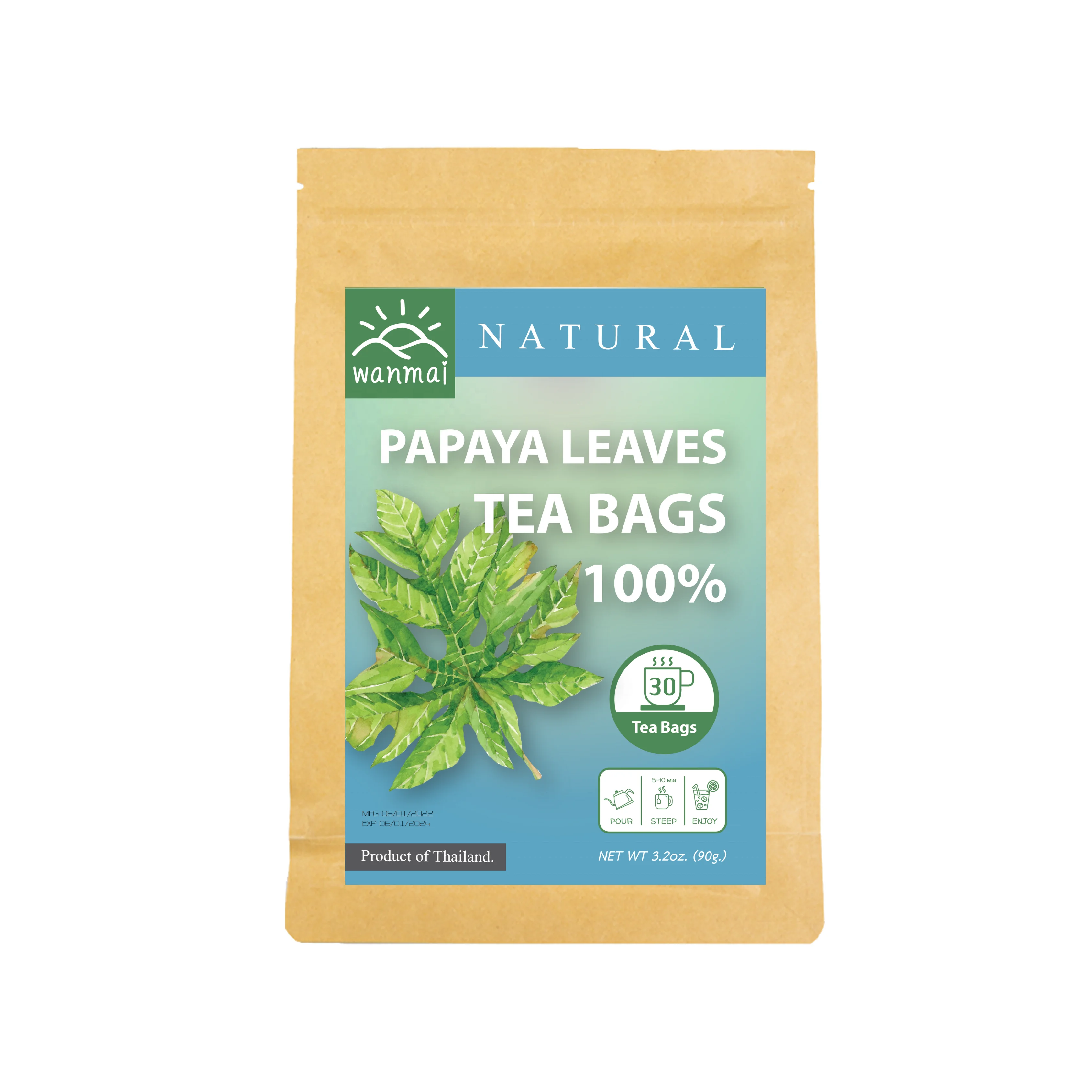 WANMAI29 Papaya leaves Tea Natural And Healthy Instant Honey Ginger Tea ...