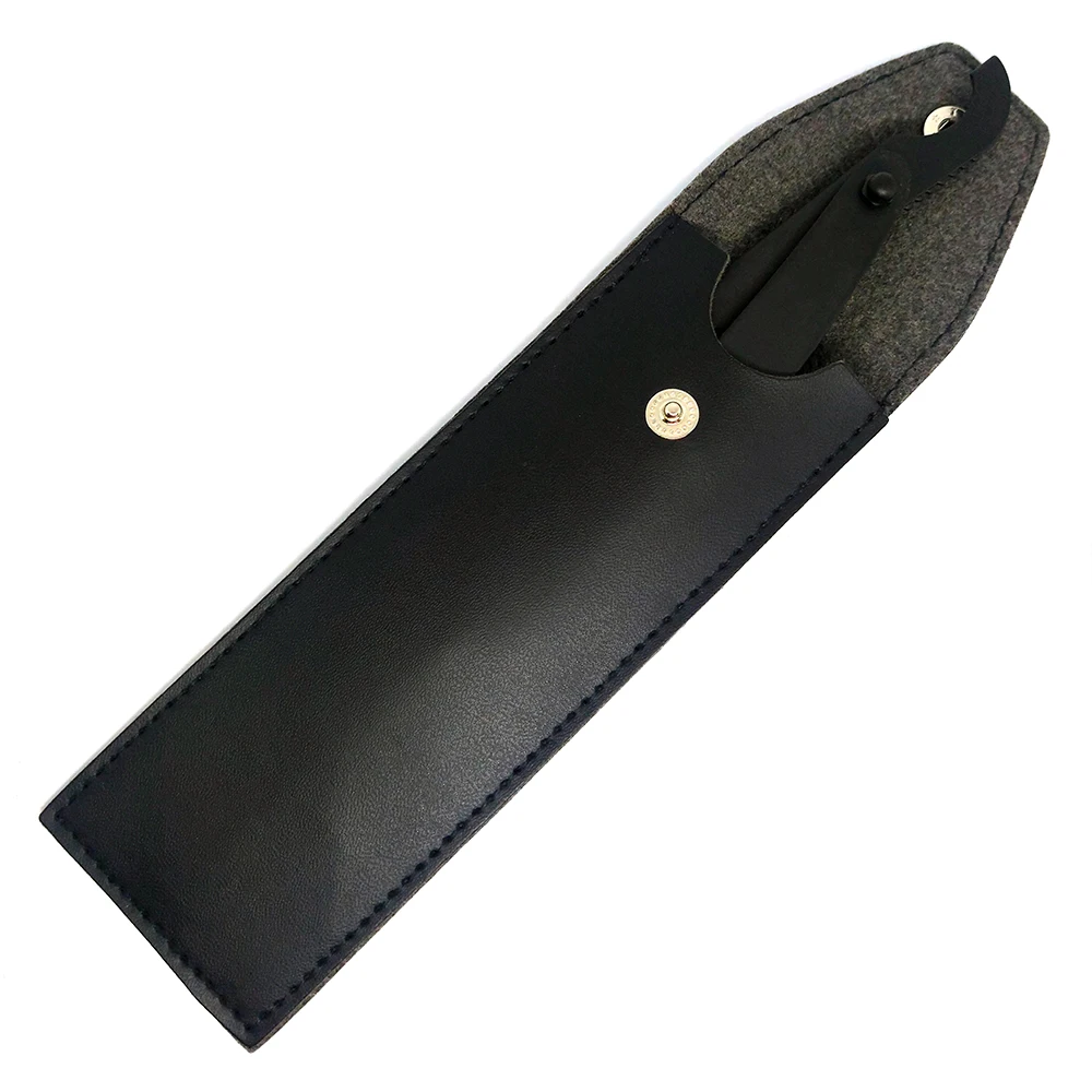 Turkish Barber Razor Matte Black With Leather Case Premium Quality ...