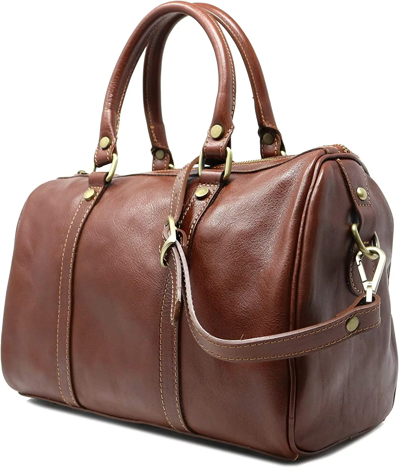 New Arrival Boston Bag In Brown Calfskin Leather | Customized Oem ...