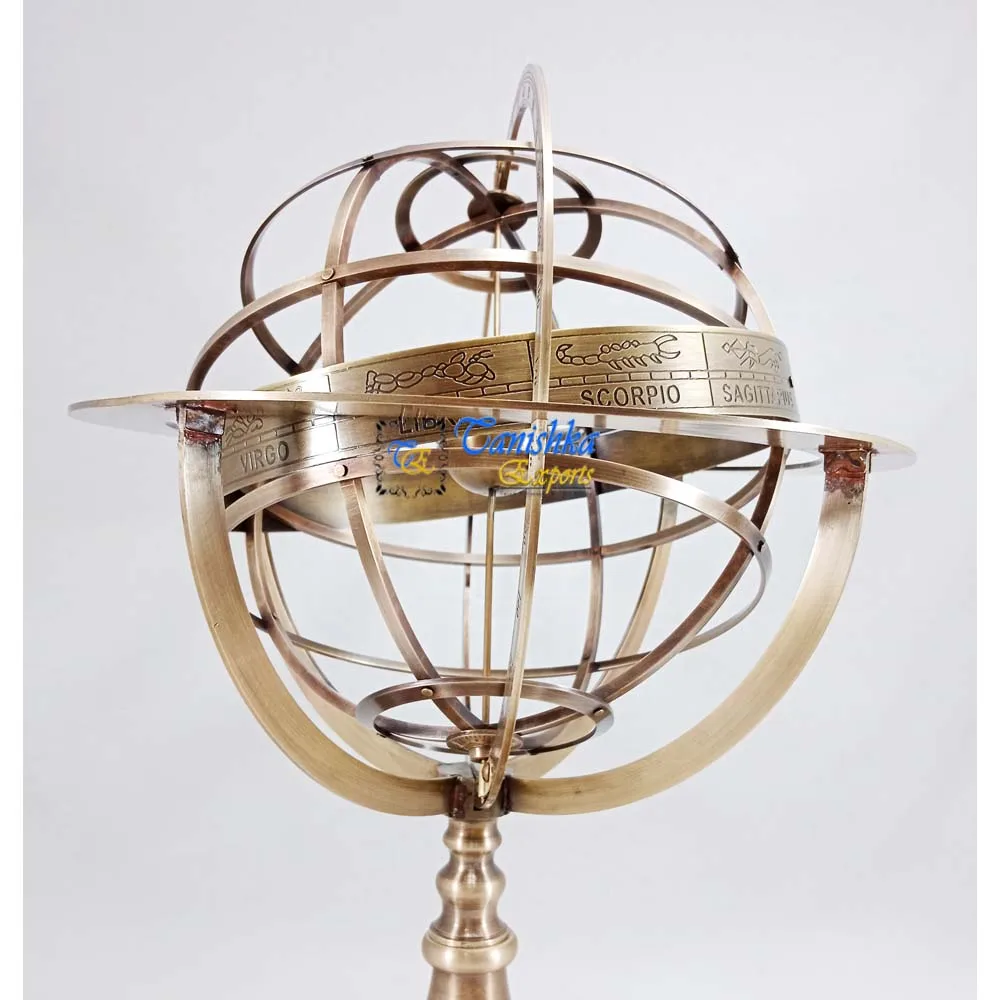 Vintage Nautical Decor - Antique Brass Armillary Sphere