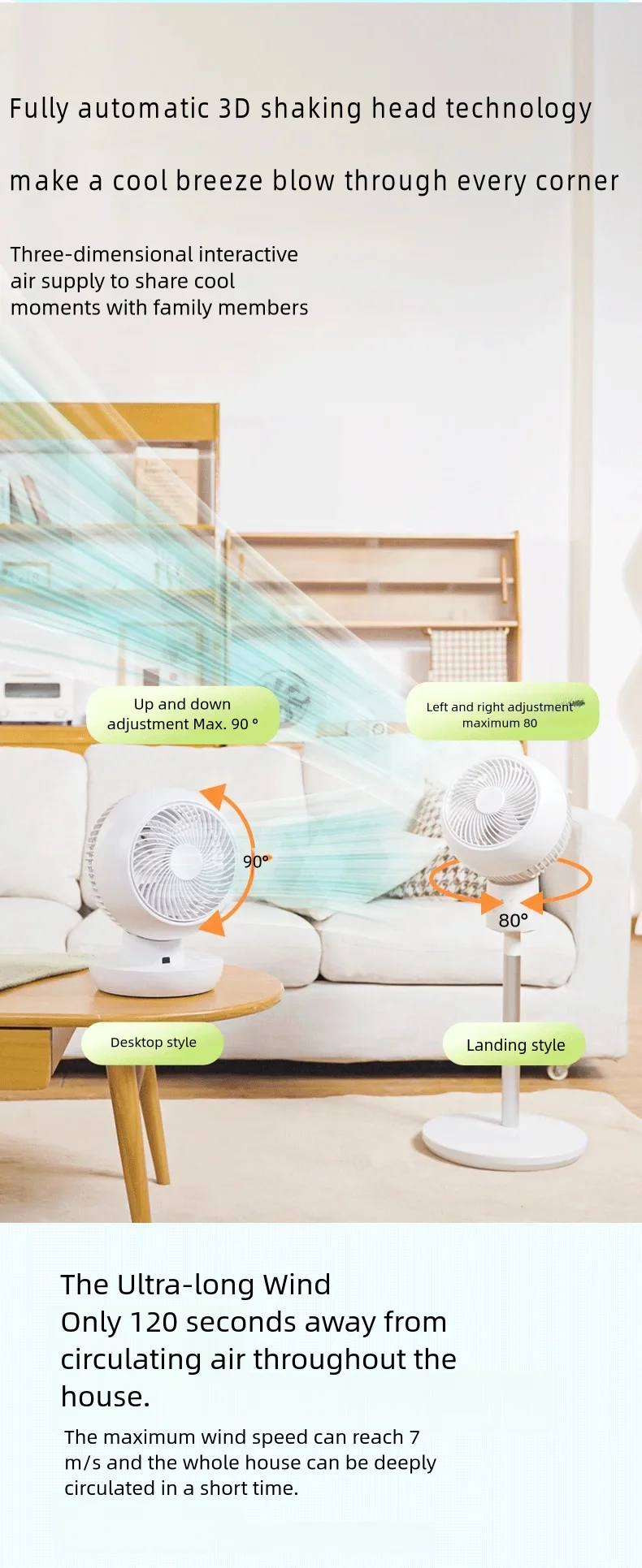 Manufacturer Electric DC Desk Fan Portable Multi-angle Oscillating ...