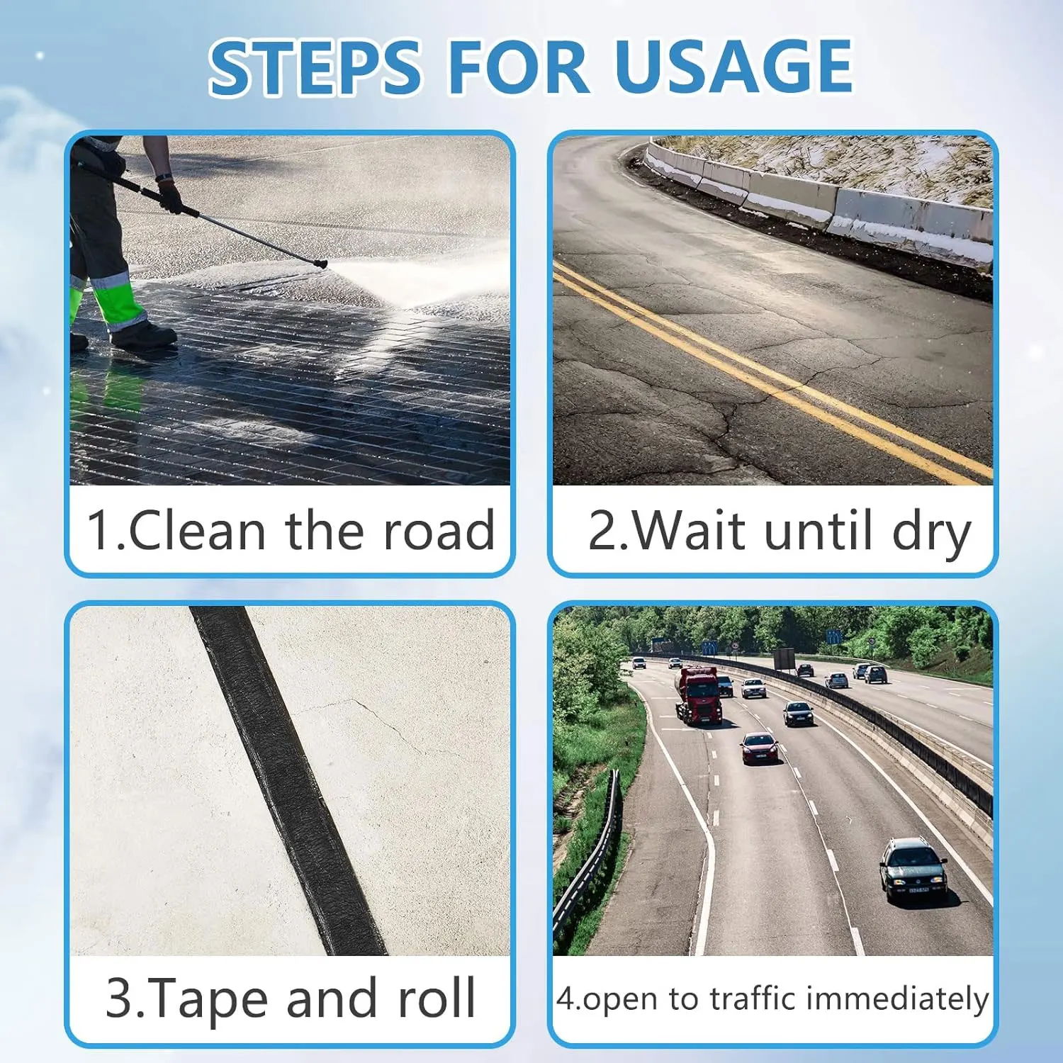 Premium Bitumen Asphalt Crack Repair Tape by Segomo Pte Ltd