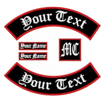 Custom Embroidery Rocker Patch Iron On Wide Top And Bottom Motorcycle ...