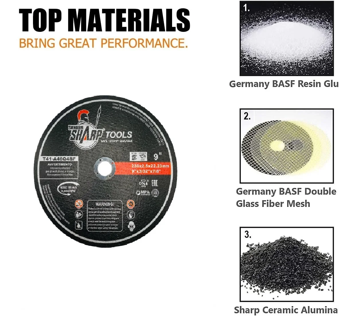 High Quality Best 9" Inch 230mm En12413 Abrasive Large Diameter Cut-off ...