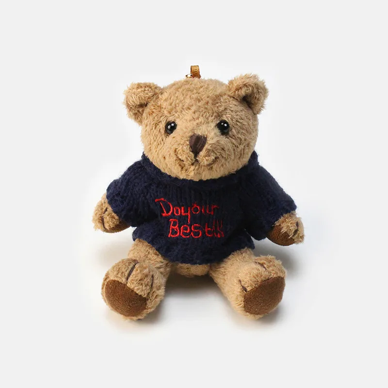 Kawaii 13CM Cartoon Sweater Teddy Bear Plush Doll Keychain