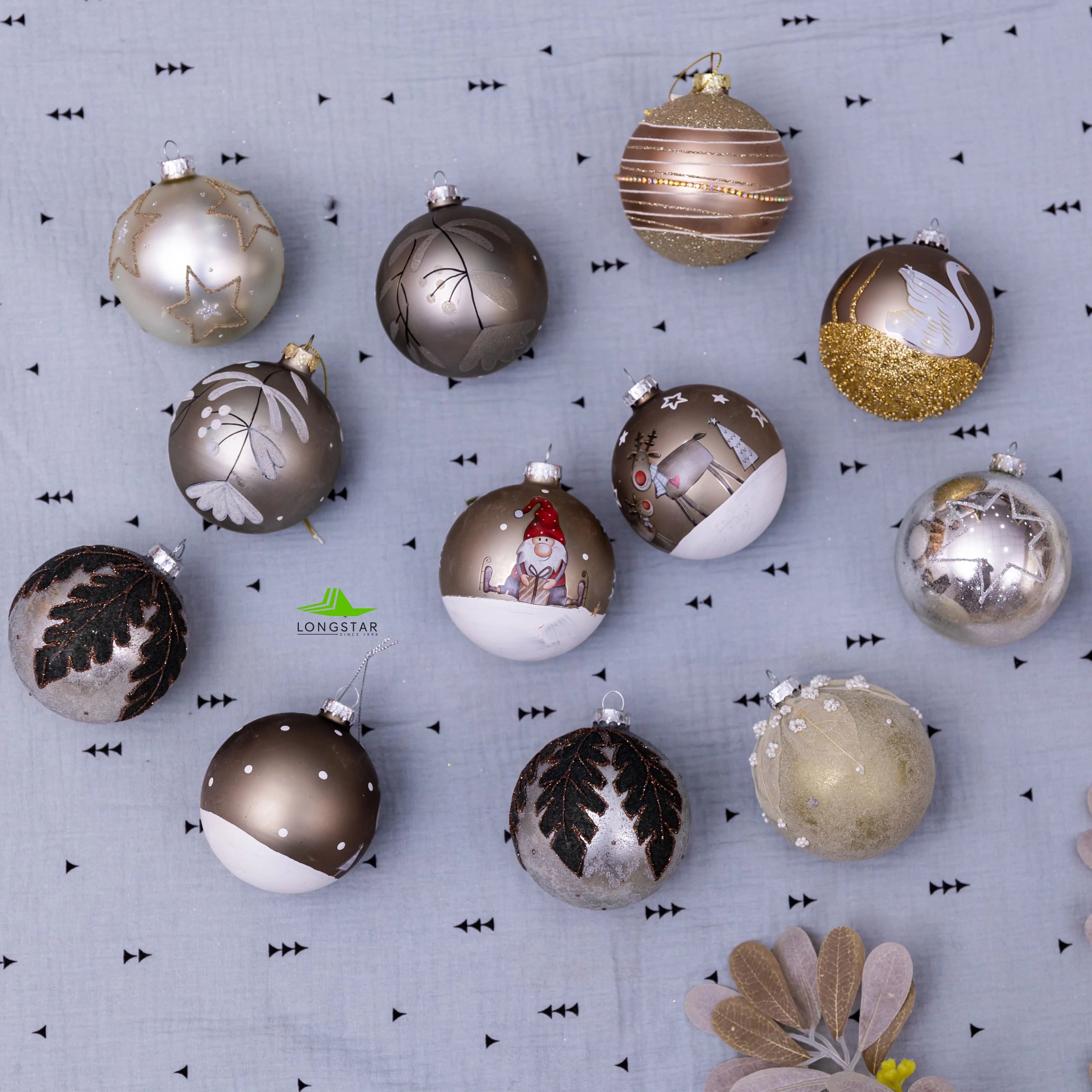 Longstar Sparkling Creations White Series Glass Bauble Christmas Ball ...