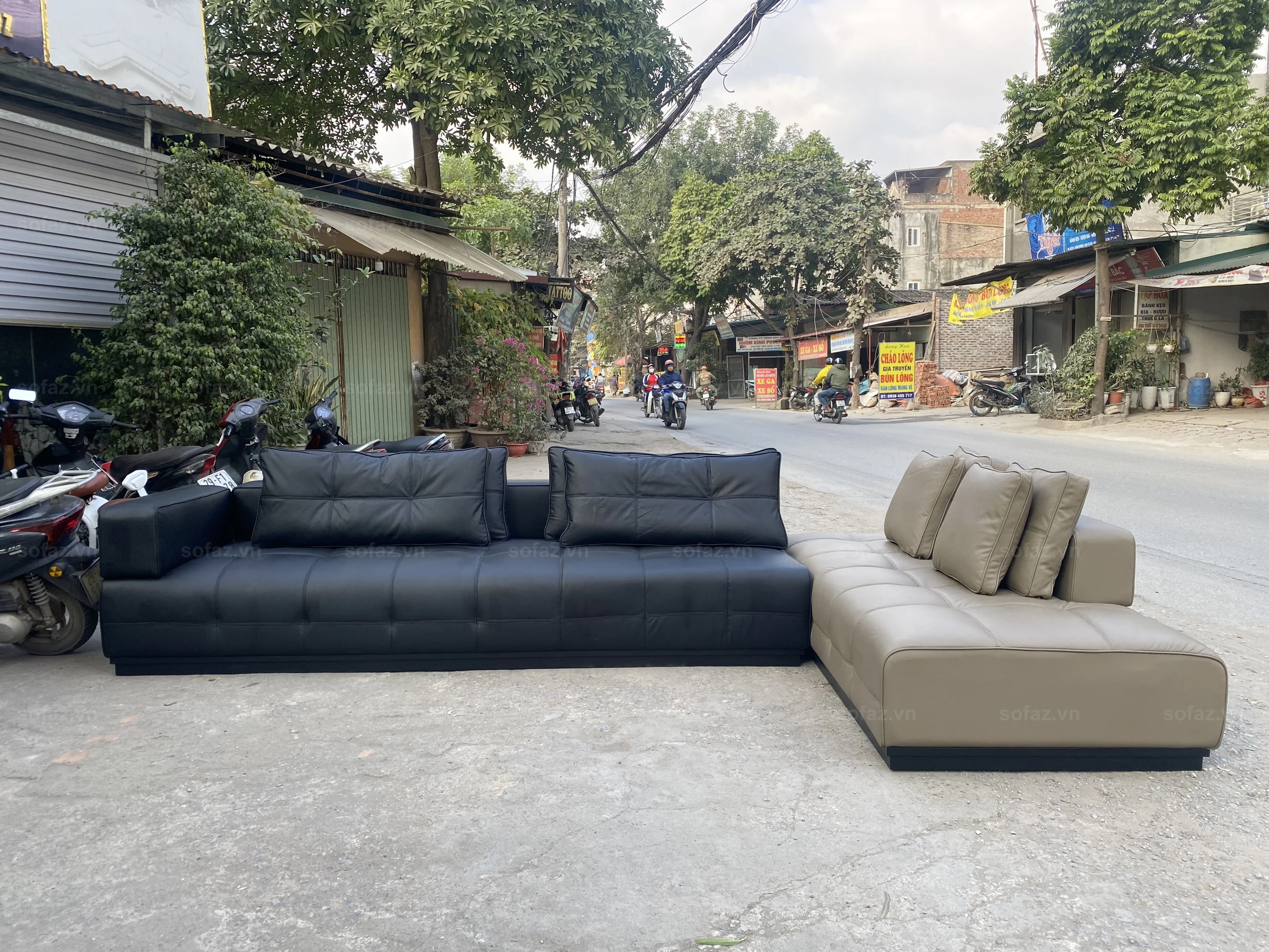 Living Room Corner Sofa Made Of High Quality Leather,Modern Leather Sofa In 2 Colors,Black And ...