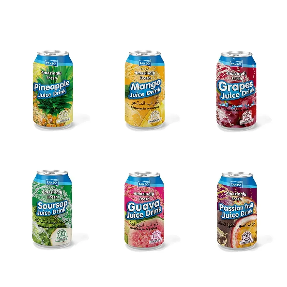 Wholesale Vietnam Tropical Fruit Puree Juice Drink 330ml Can 100% Pure ...