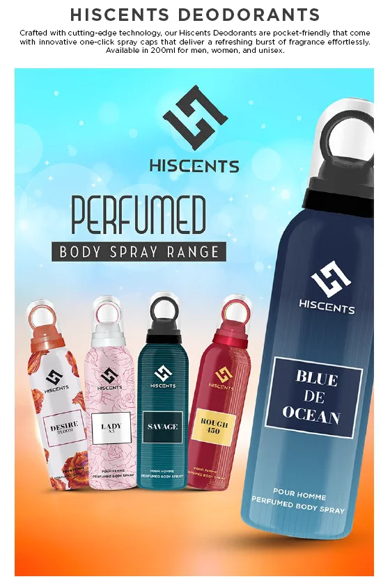 Hemani Hiscents Body Spray Collection For Men And Women Odor Protection ...