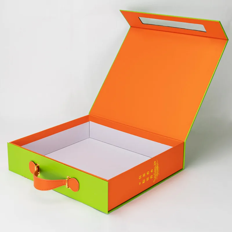 Neon Green Glossy Texture Magnetic Paper Boxes Decorative Gift Storage ...