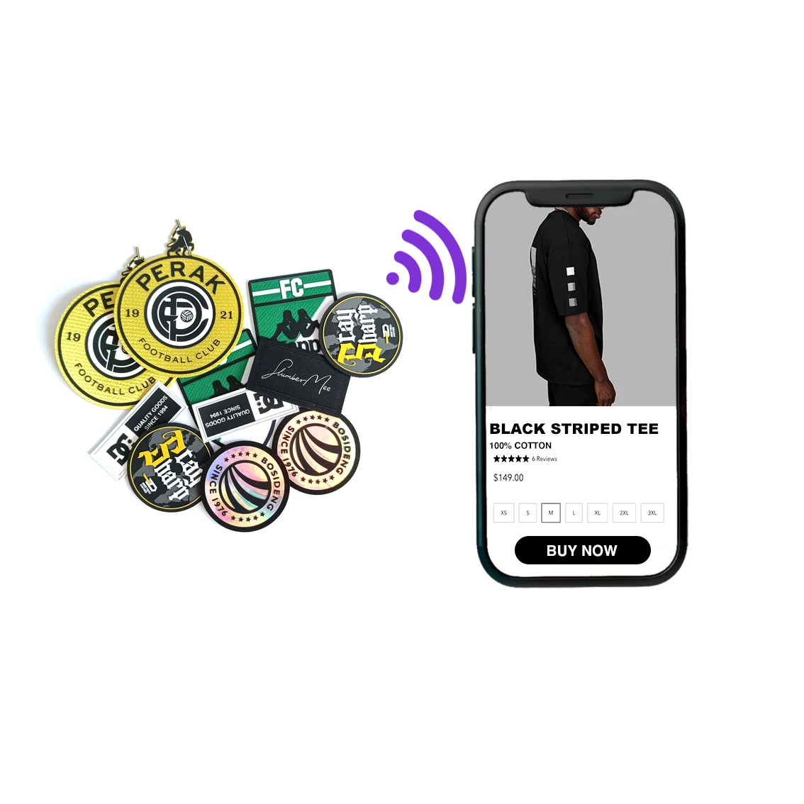 Customizable NFC Tag Embroidered Patch for Clothing & Accessories