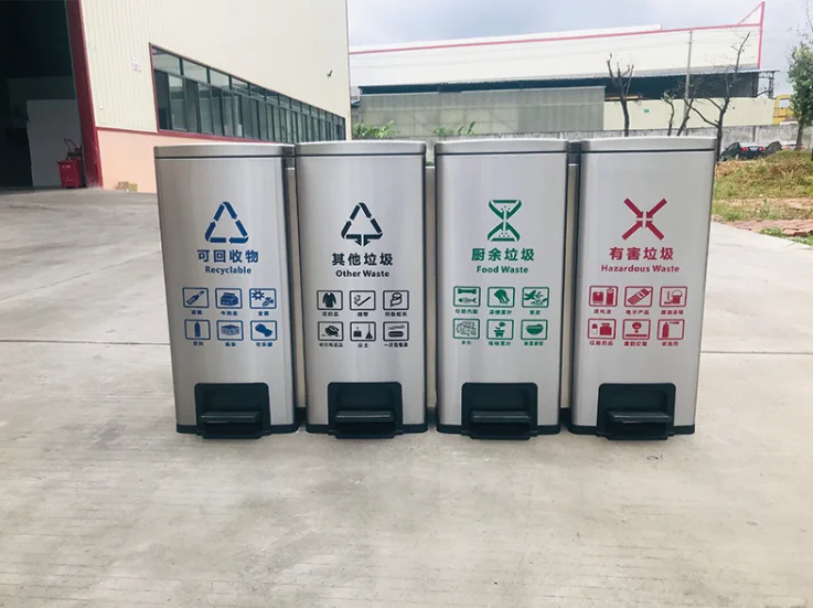 Stainless Steel Industrial Waste Container Ashtray Commercial Trash Bin ...