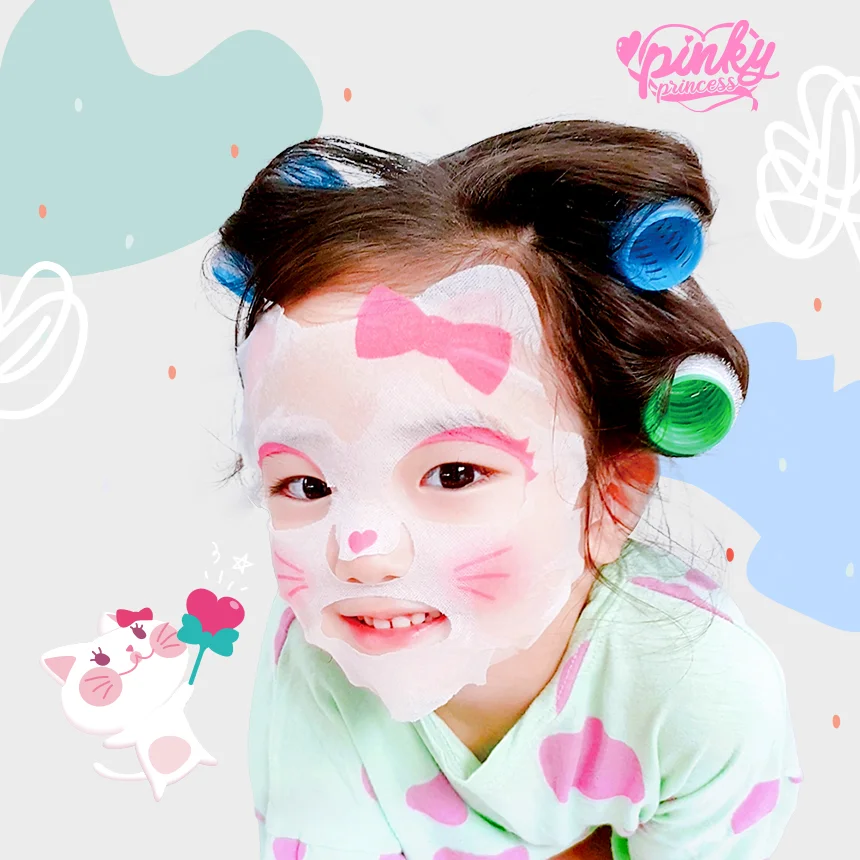 [pinky Kids] Character Sheet Masks Kids Facial Mask Spa Day Party Cute ...