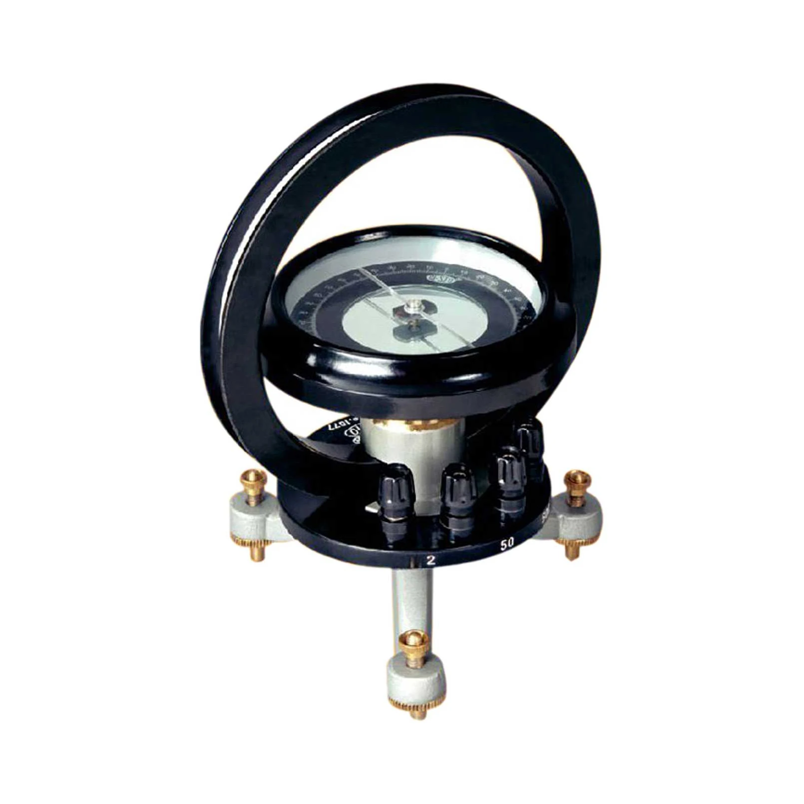 Tangent Galvanometer measuring instrument mounted on a non-magnetic ...